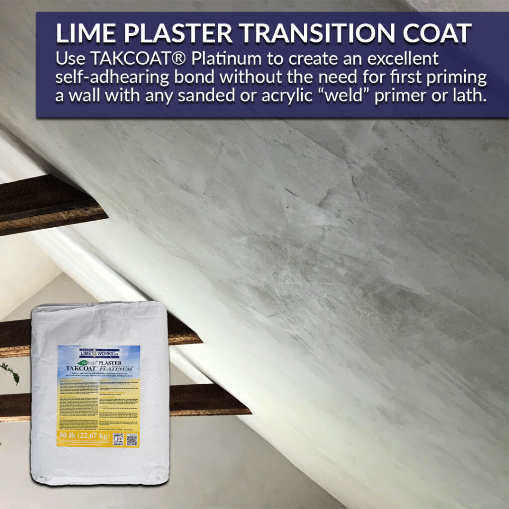 Lime Plaster Basecoat - Ecologic™ PLASTER TAKCOAT™ Platinum - LimeWorks.us